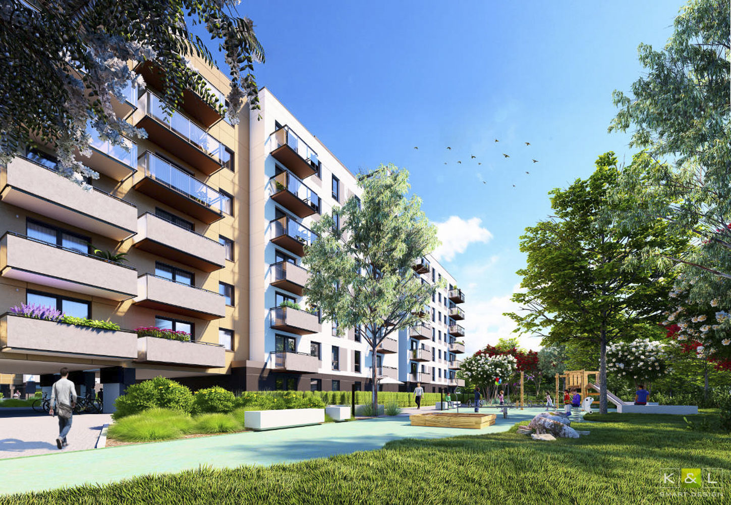 Projekt osiedla wielorodzinnego w Gdańsku Letnicy - K&L smart design